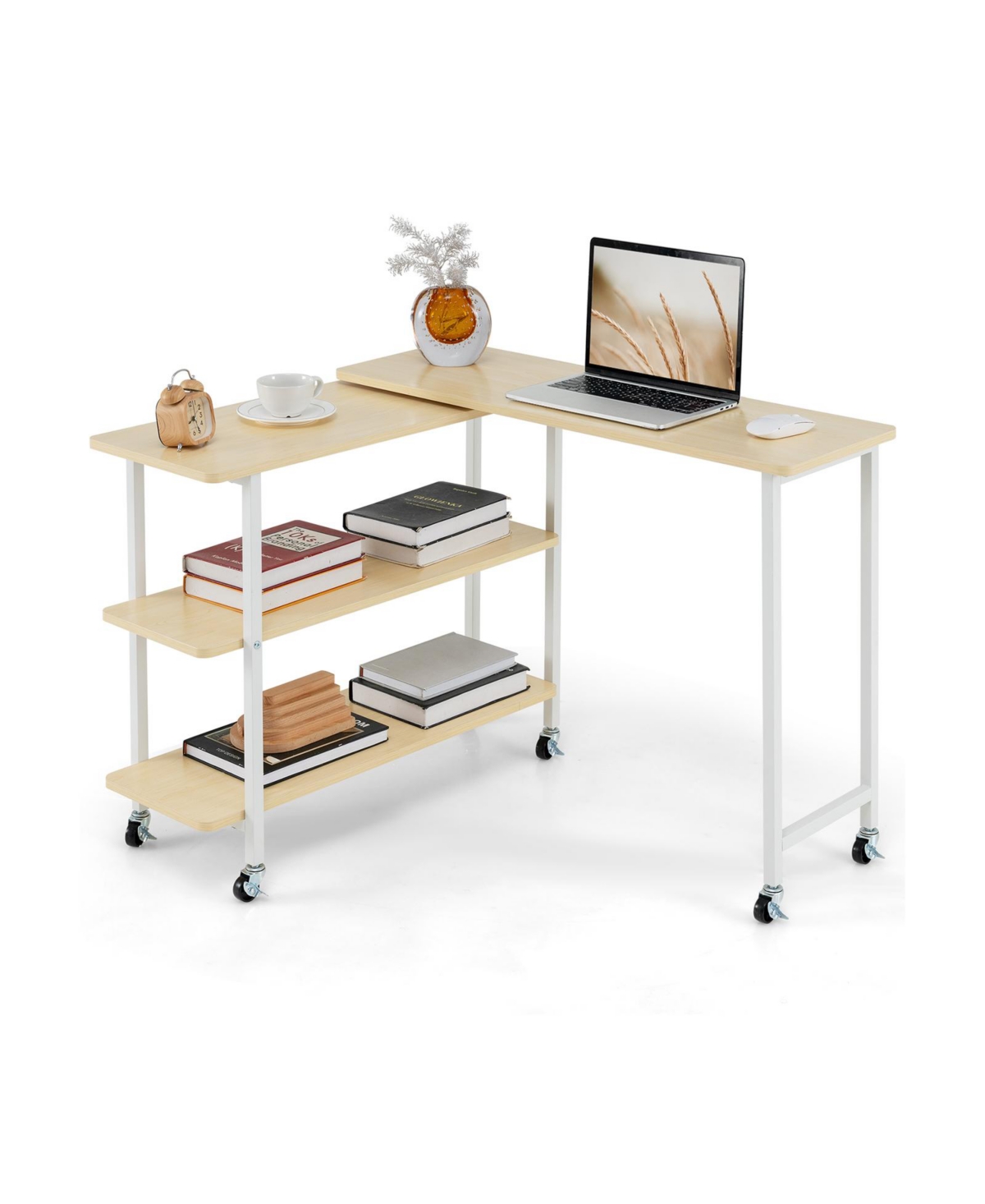 Click here for 360° Rotating Sofa Side Table with 2-Tier Sto... prices