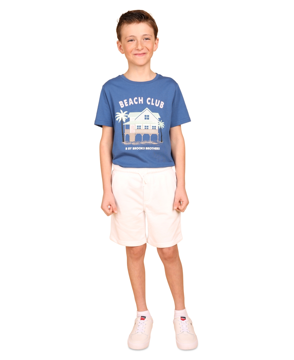 Click here for B By Brooks Brothers Big Boys Fleece Shorts - Whit... prices