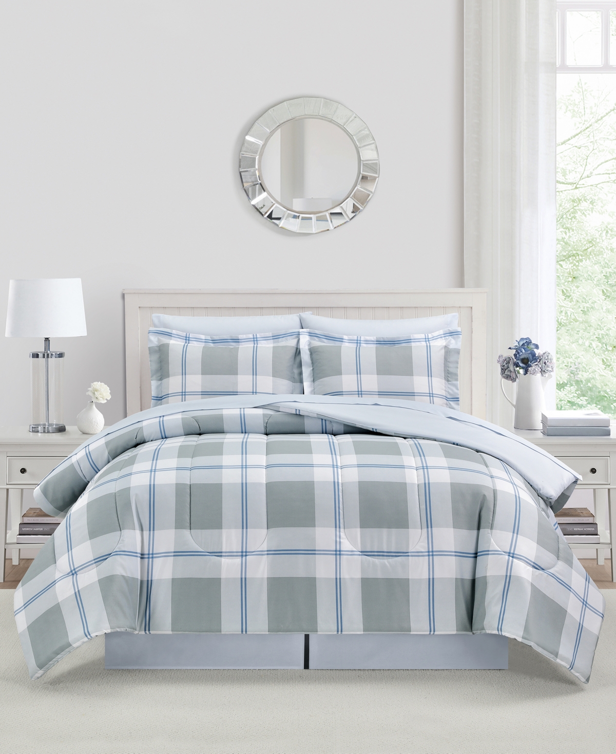 Click here for Sunham Emmett Plaid 8-Pc. Comforter Sets - Gray prices