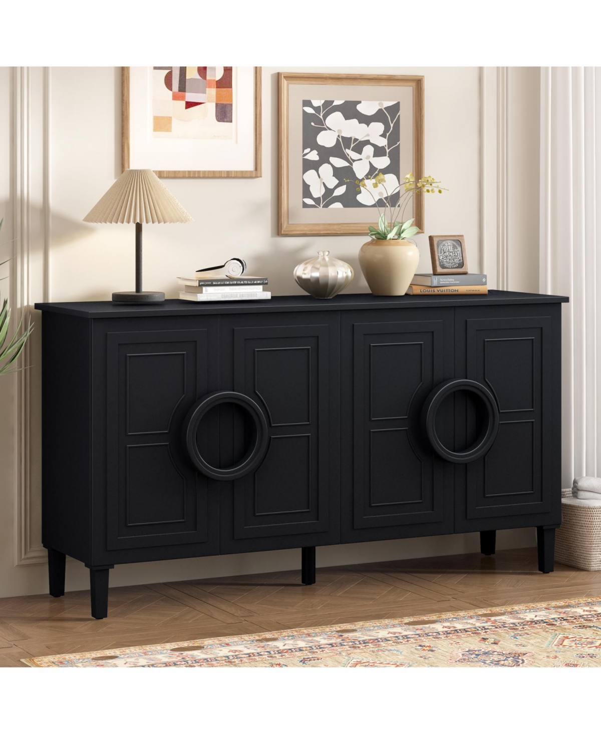 Click here for French-Inspired 4-Door Sideboard - Black prices