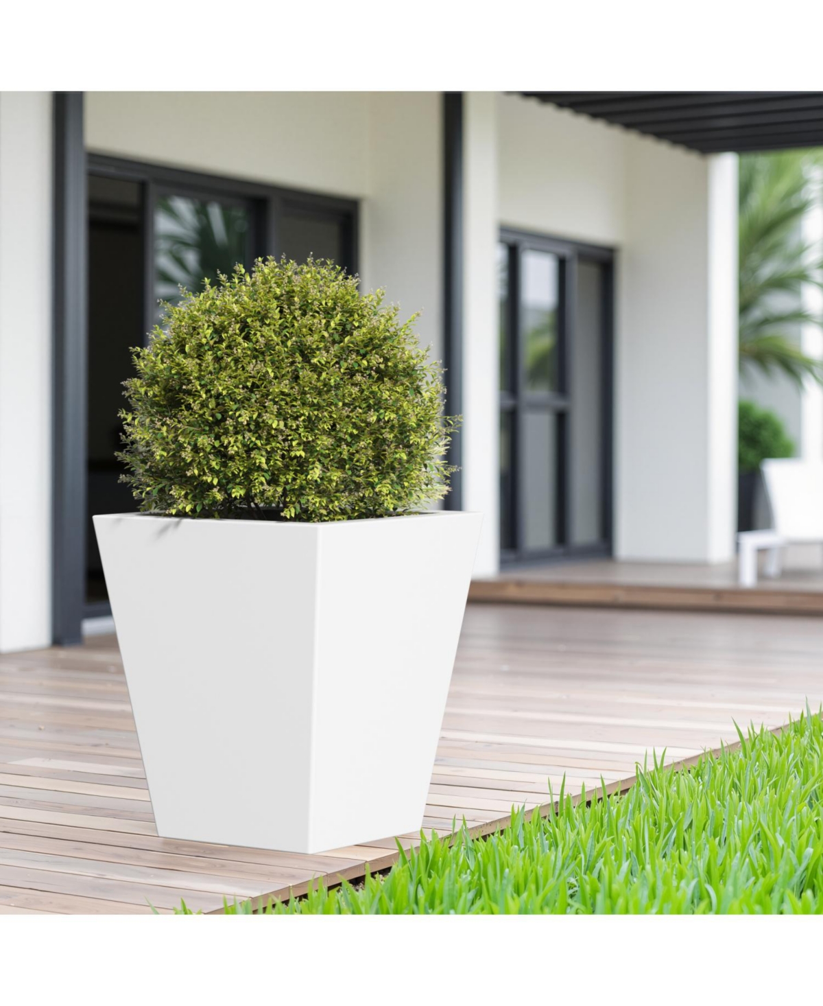 Click here for 18" Metal Tapered Planter - Burnished White -... prices
