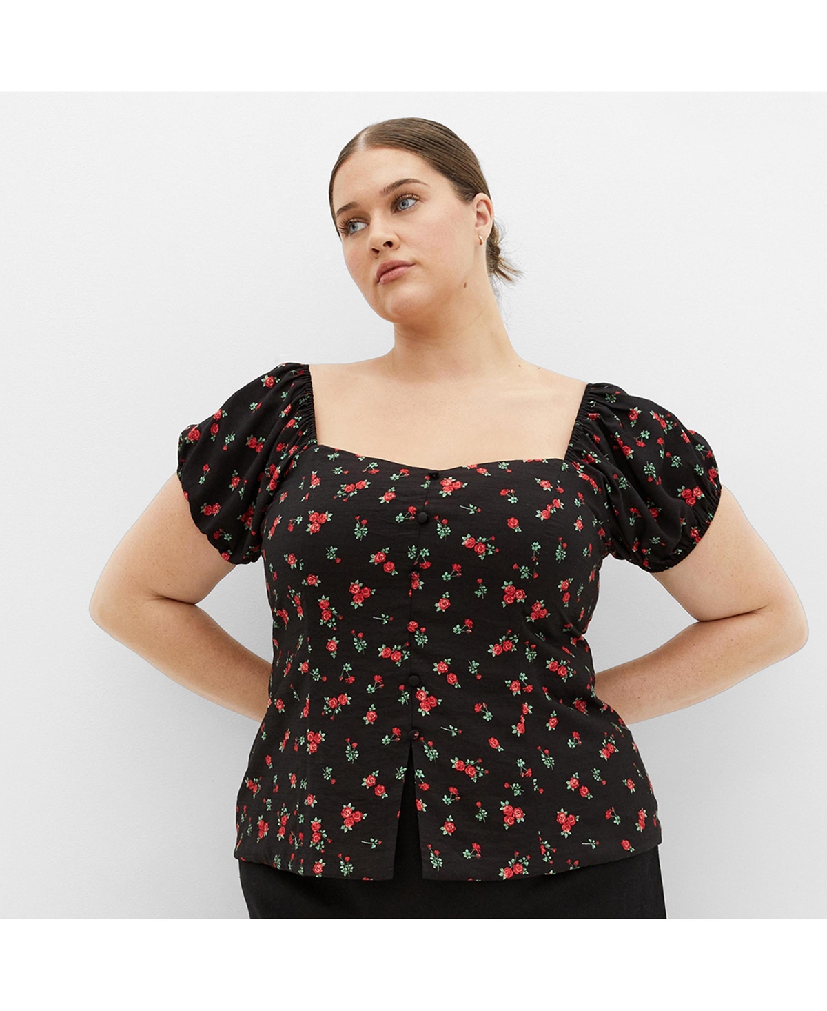 Click here for City Chic Plus Size Daydreamer Print Top - Ditsy d... prices