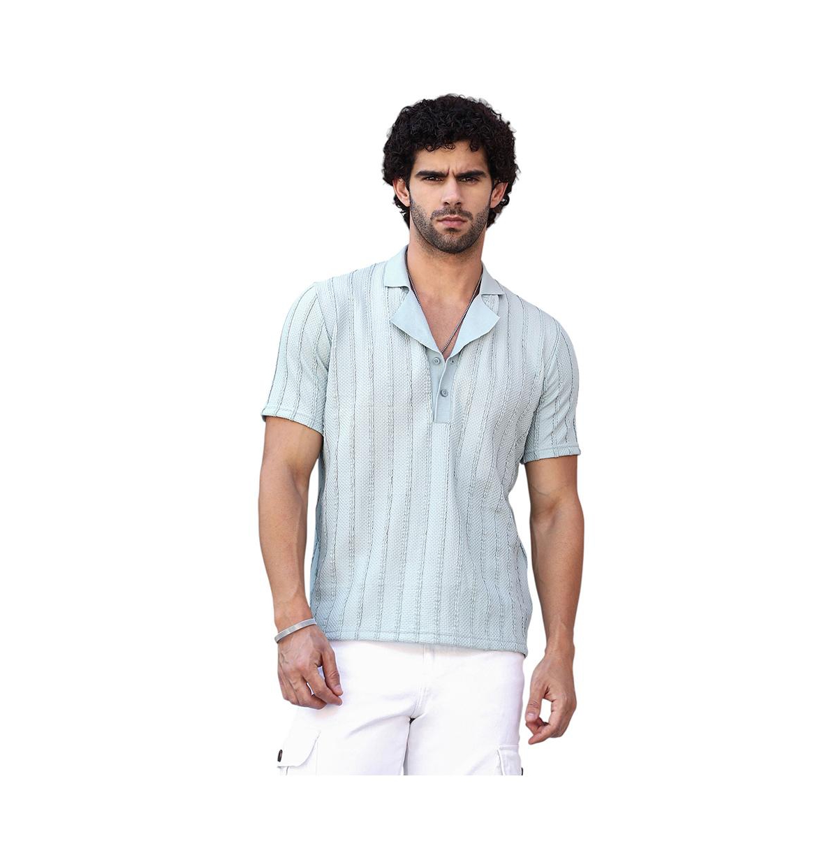 Click here for Campus Sutra Mens Mint Green Wicker-Tactile Polo T... prices
