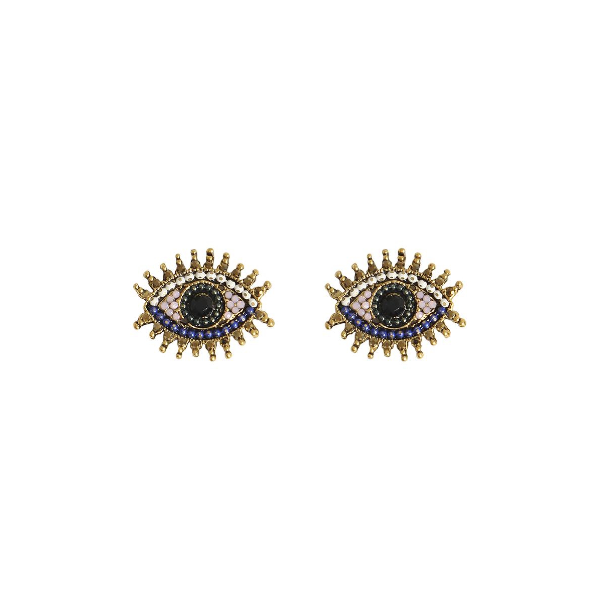 Click here for Sohi Evil Eye Stud Earrings - White prices