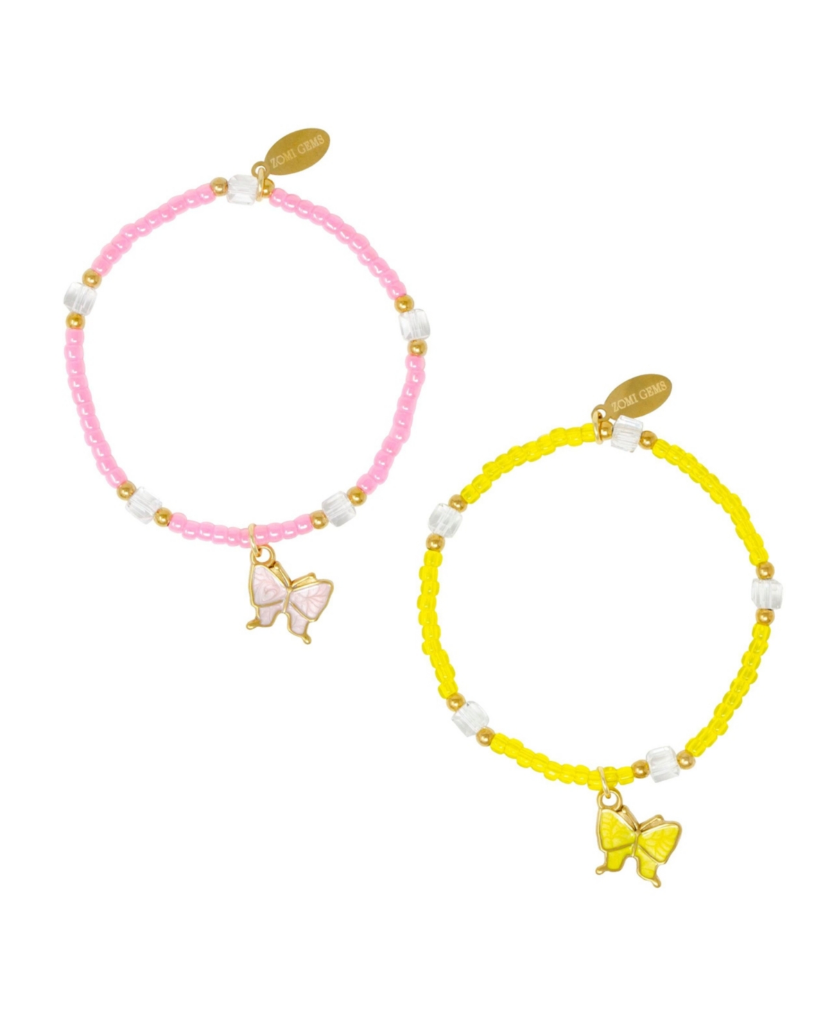 Click here for Zomi Gems Girls Butterfly Bead Dainty Bracelet Set... prices