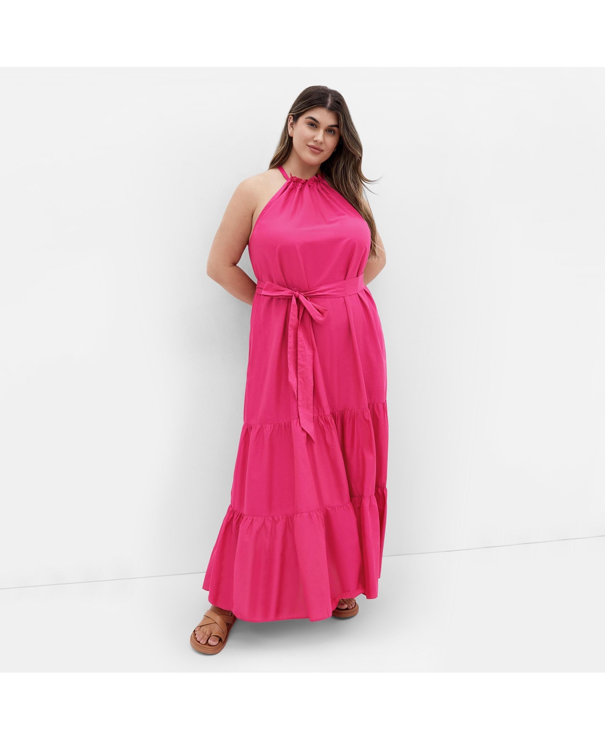 Click here for City Chic Plus Size Kiana Maxi Dress - Magenta prices