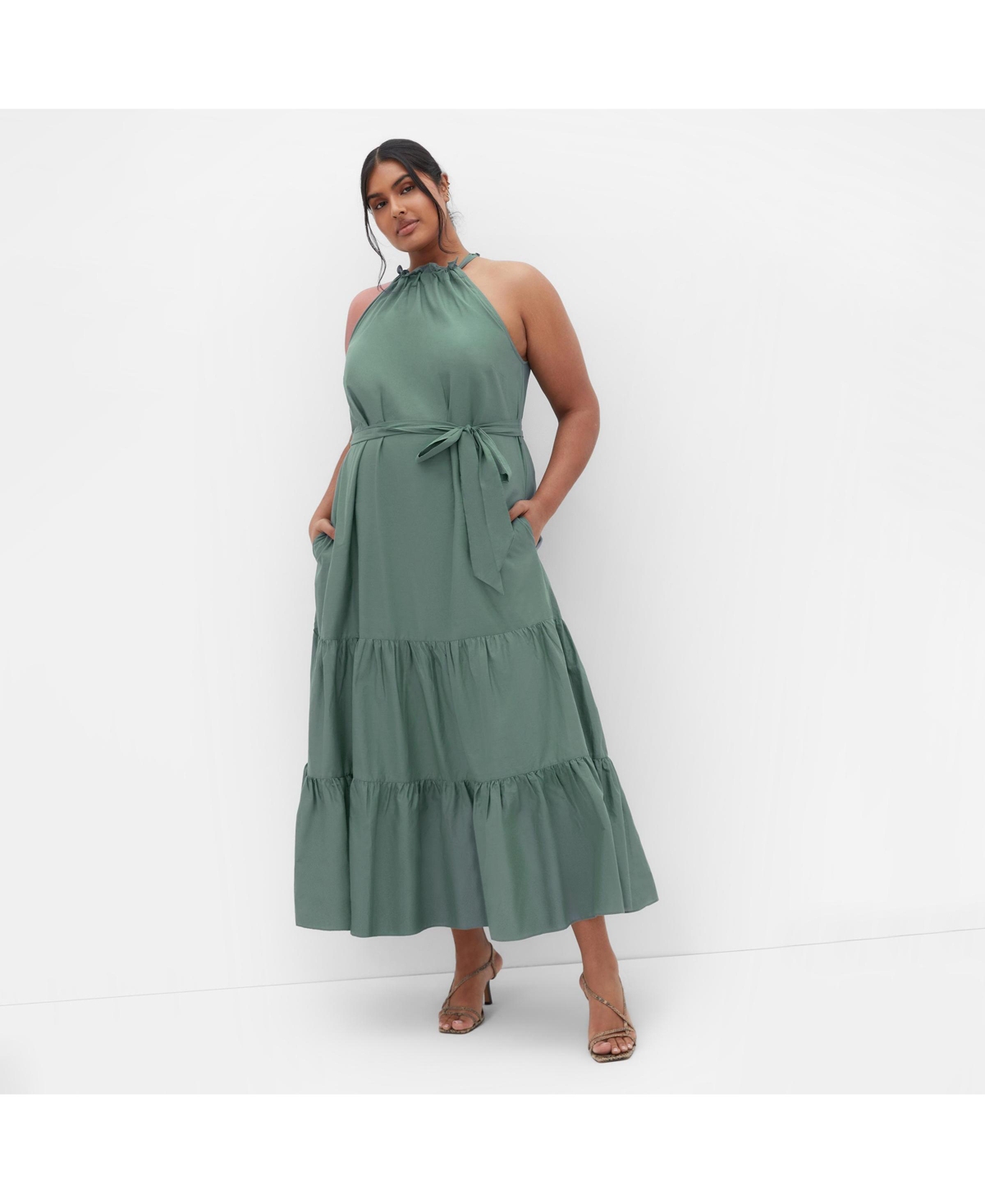 Click here for City Chic Plus Size Kiana Maxi Dress - Light khaki prices