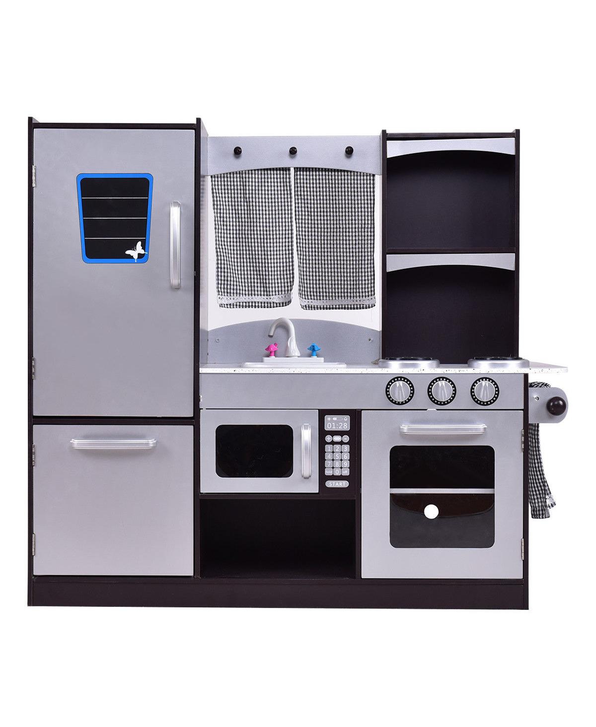 Click here for Gymax Kids Cooking Pretend Play Toy Wooden Kitchen... prices