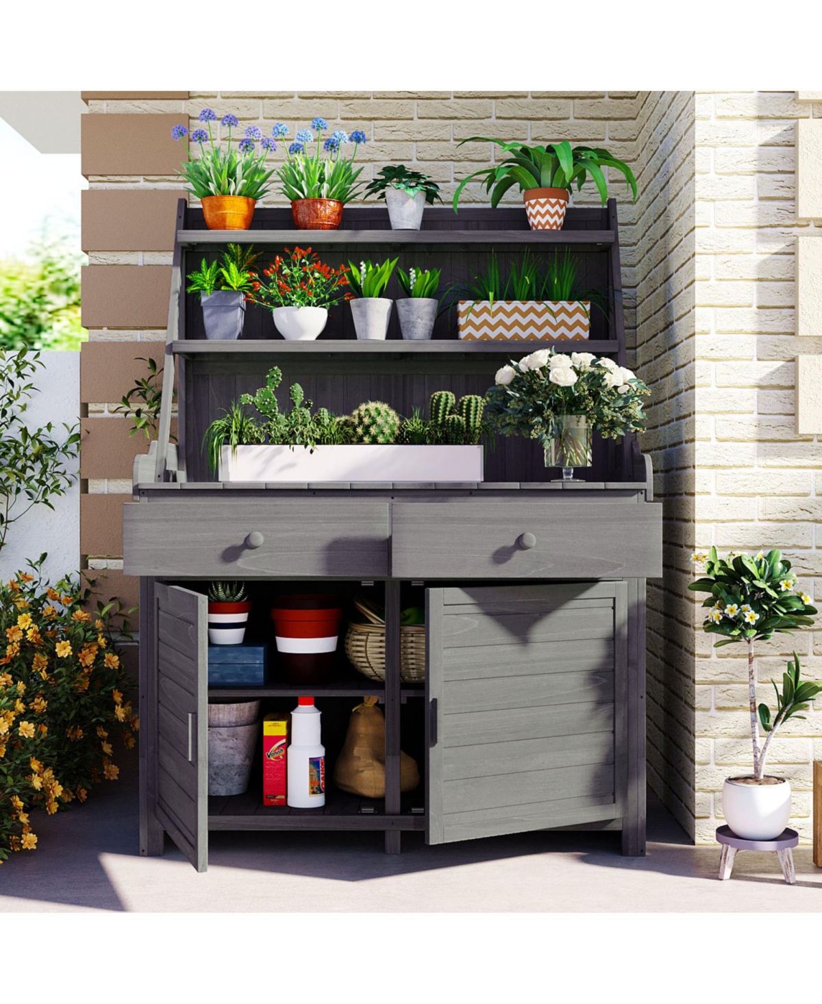 Click here for 65" Garden Potting Bench - Fir Wood Workstati... prices