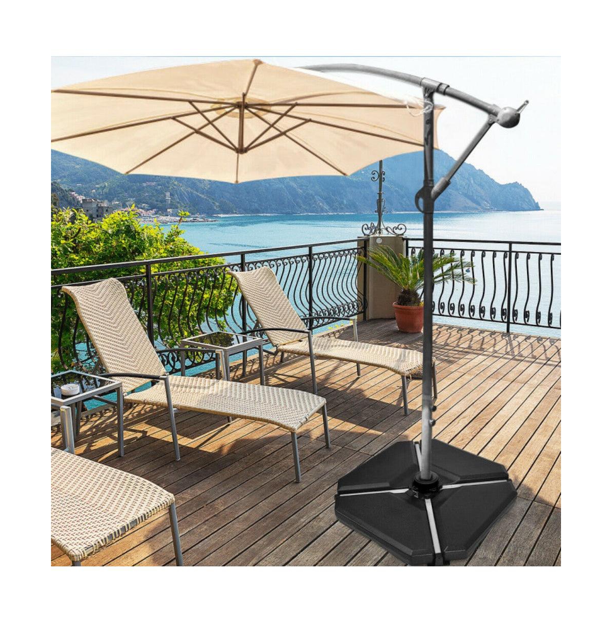 Click here for 4 Pieces 195 lbs Patio Cantilever Offset Umbrella... prices