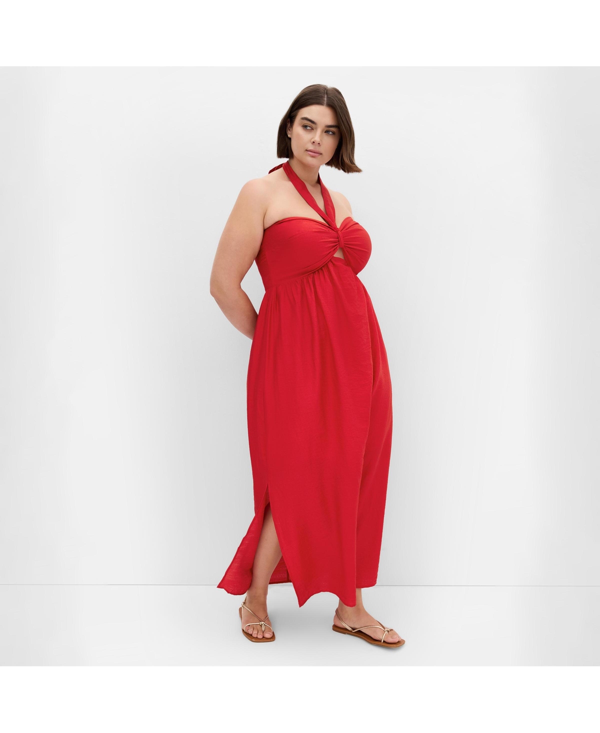 Click here for City Chic Plus Size Serene Peta Maxi Dress - Cherr... prices