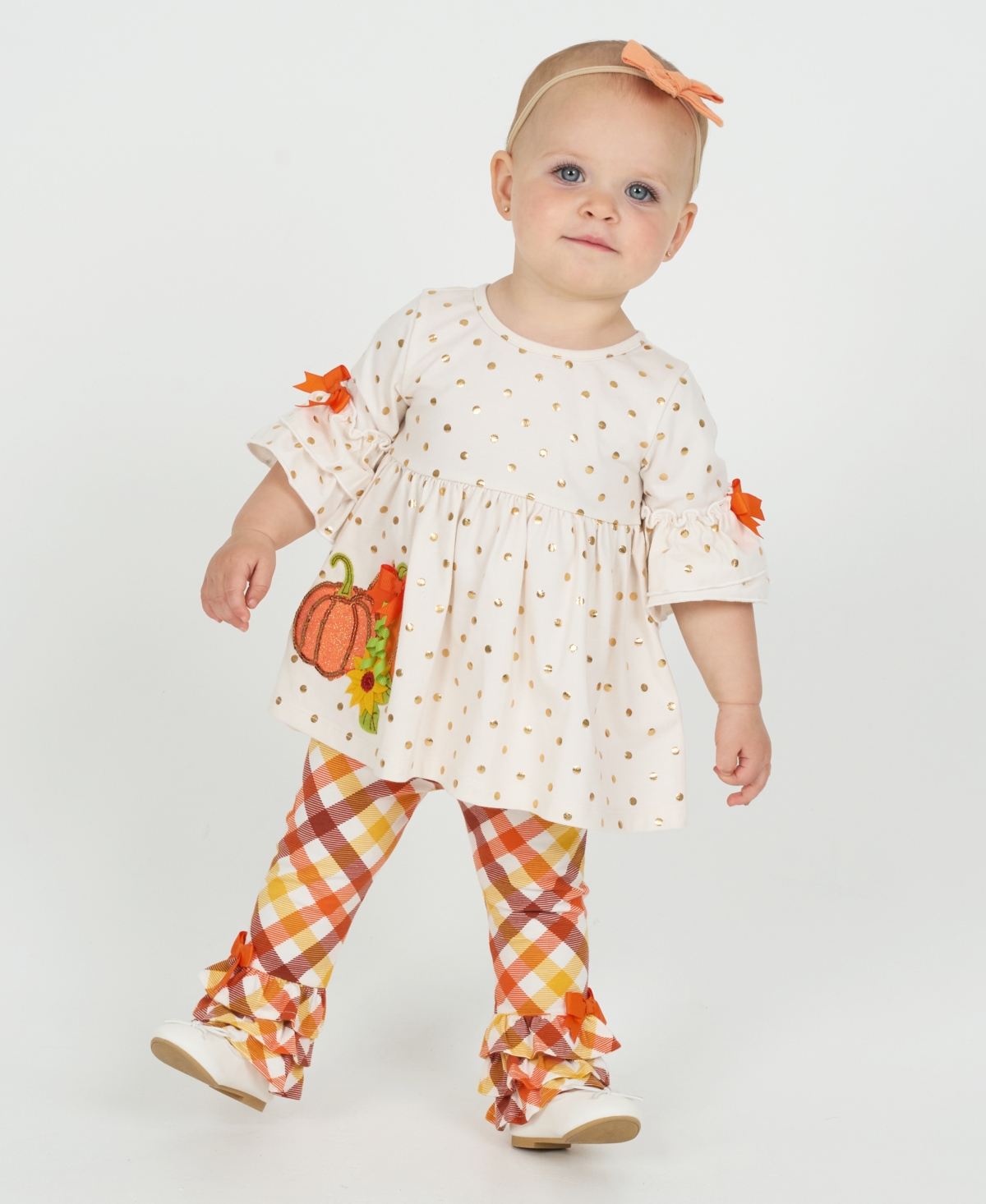 Click here for Rare Editions Baby Girls 2-Piece Pumpkin Polka Dot... prices