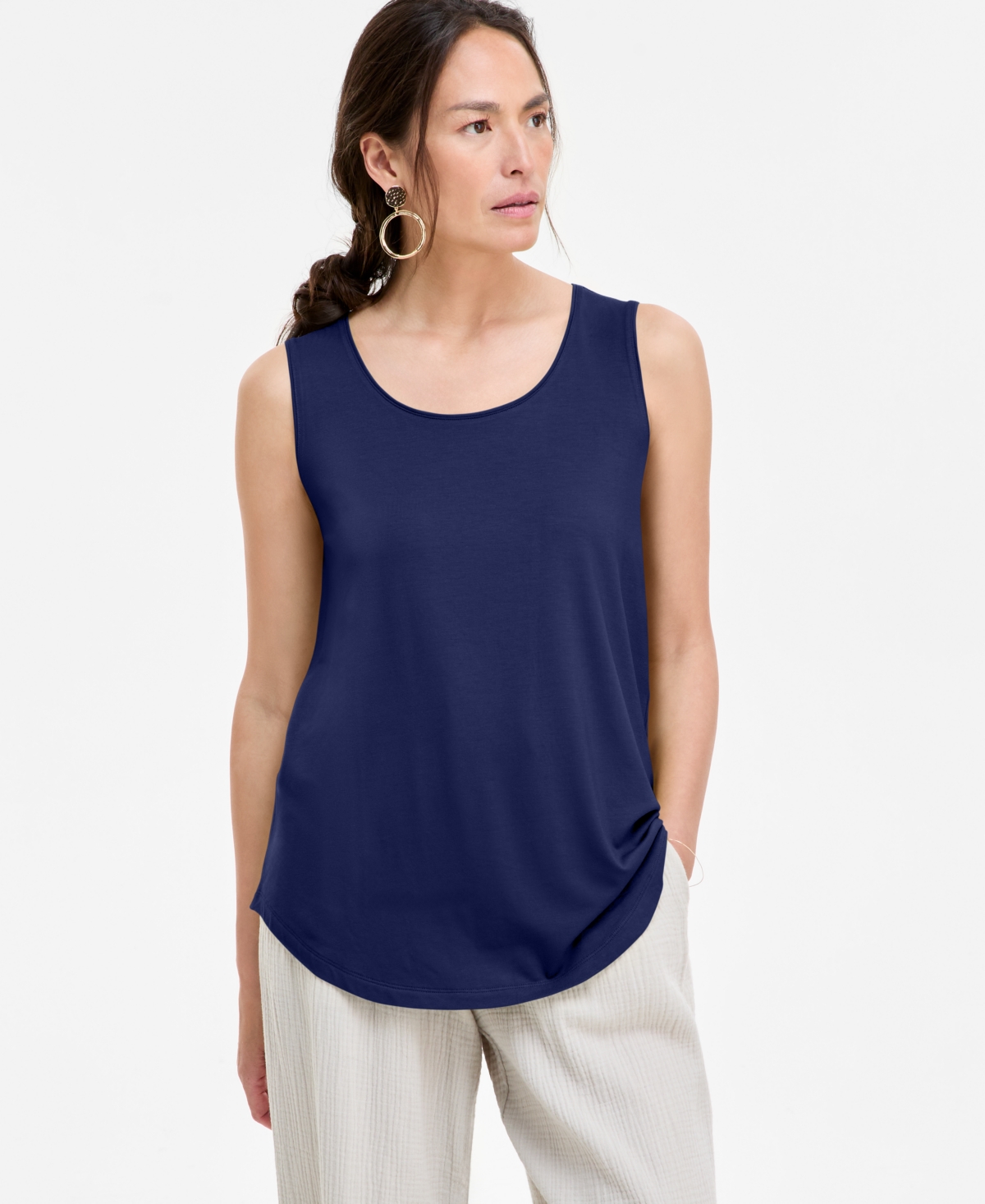 Click here for Jm Collection Womens Scoop-Neck Sleeveless Tank To... prices