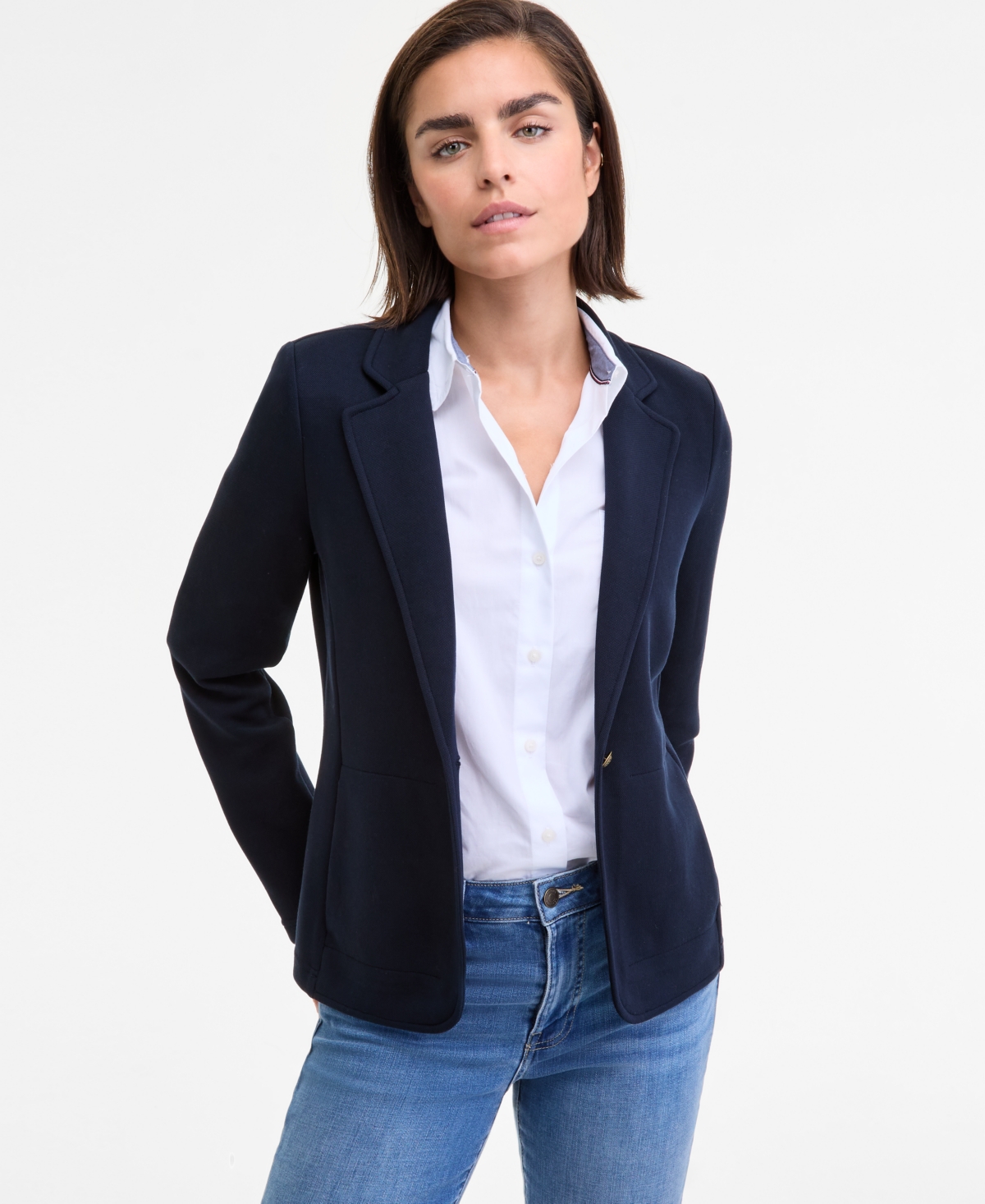 Tommy Hilfiger Womens Sweatshirt Blazer - Sky Captain