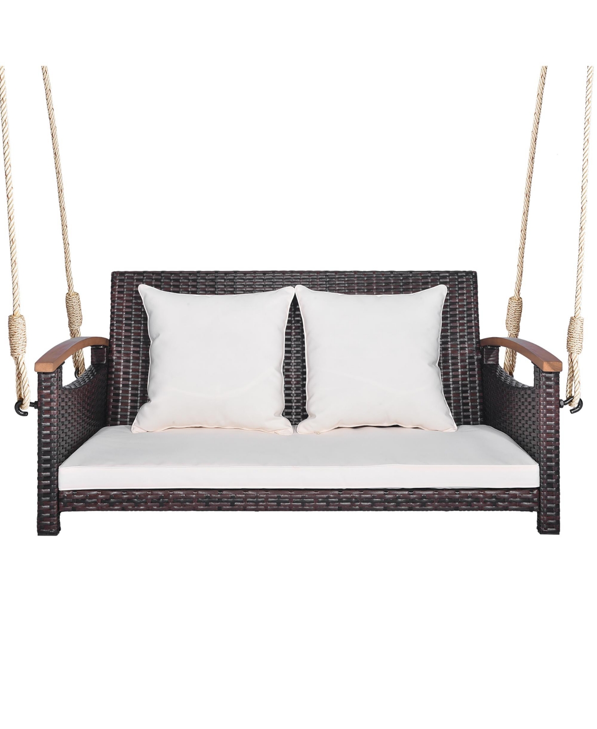Click here for Gymax 2-seater hanging swing porch swing Pe wicker... prices