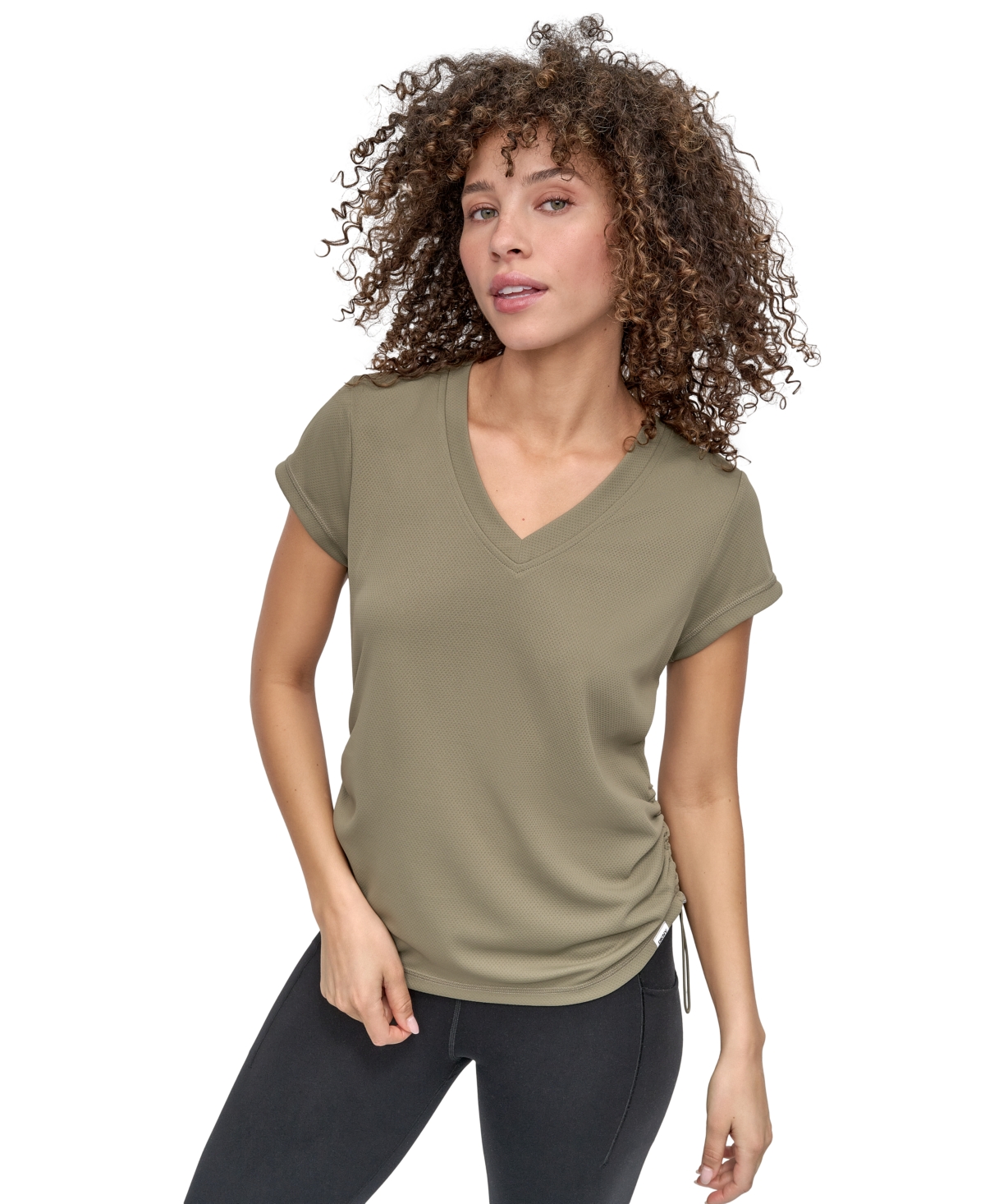 Click here for Dkny Sport Womens Crewneck Short-Sleeve Side-Ruche... prices