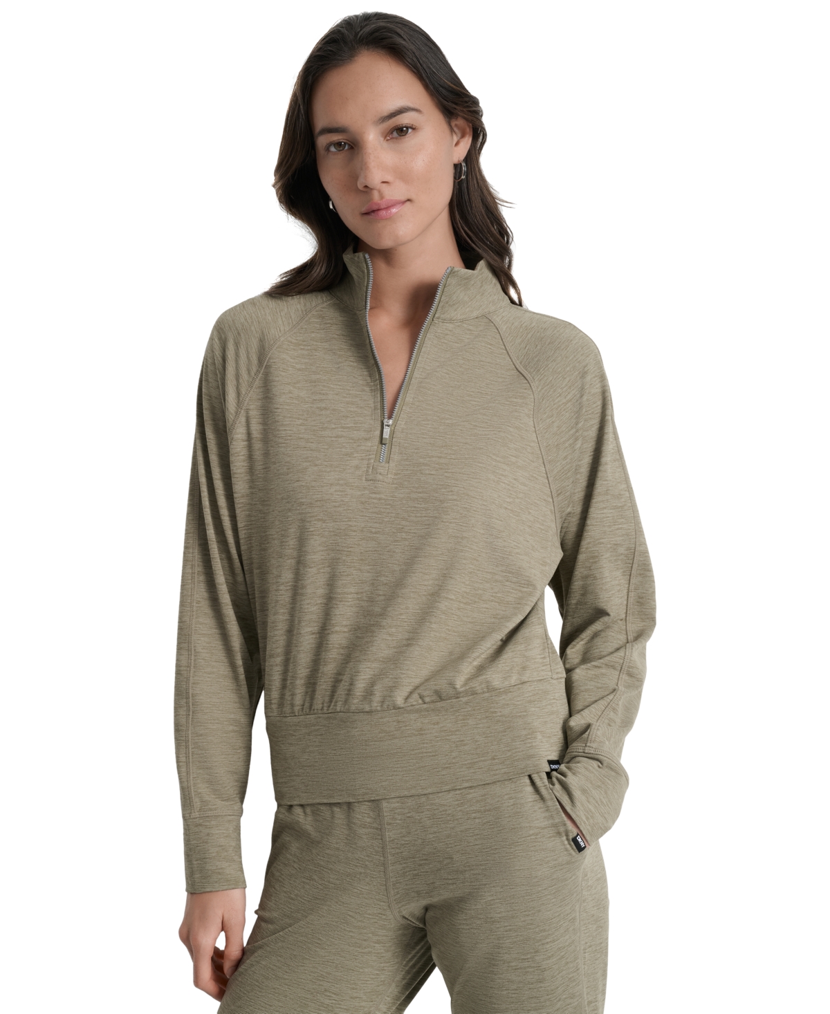 Click here for Dkny Sport Womens Space-Dyed Half-Zip Raglan-Sleev... prices