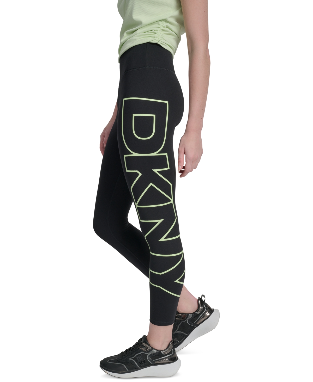 Dkny Sport Womens Logo Balance Compression High-Waist 7/8 Tights - Iced Pear