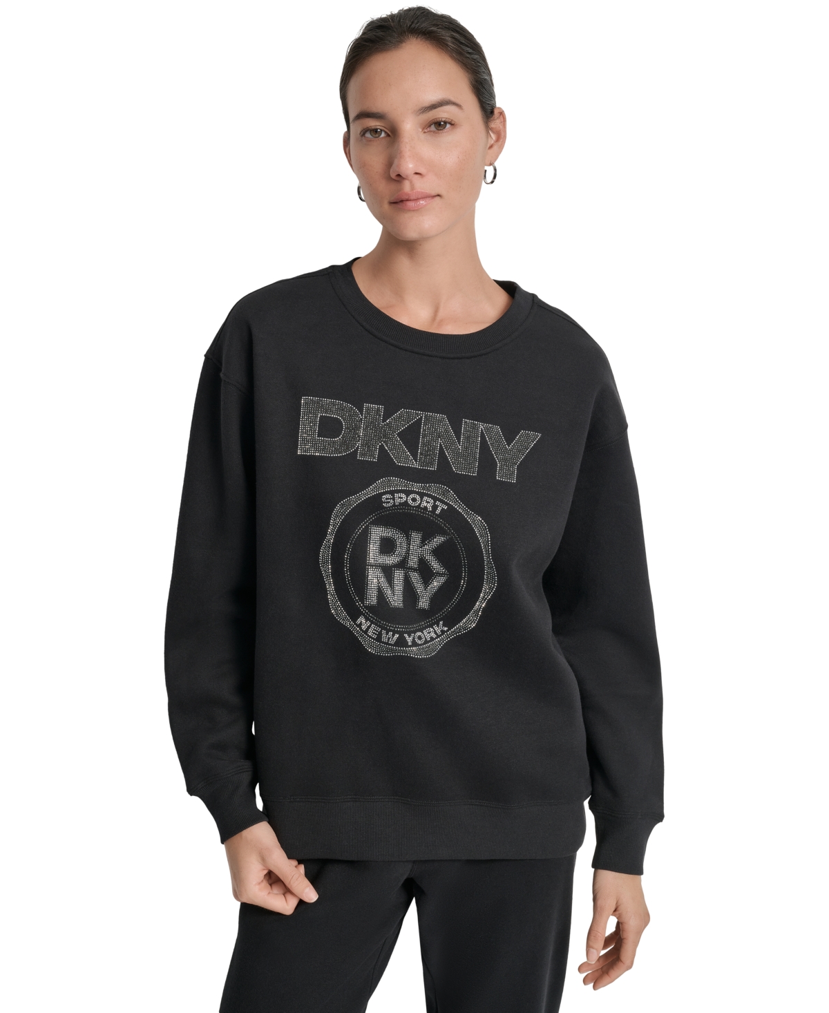Click here for Dkny Sport Womens Medallion-Logo Crewneck Sweatshi... prices