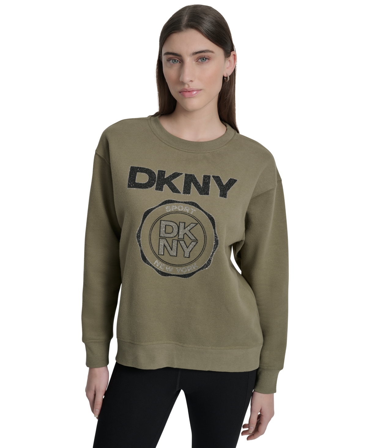 Click here for Dkny Sport Womens Medallion-Logo Crewneck Sweatshi... prices