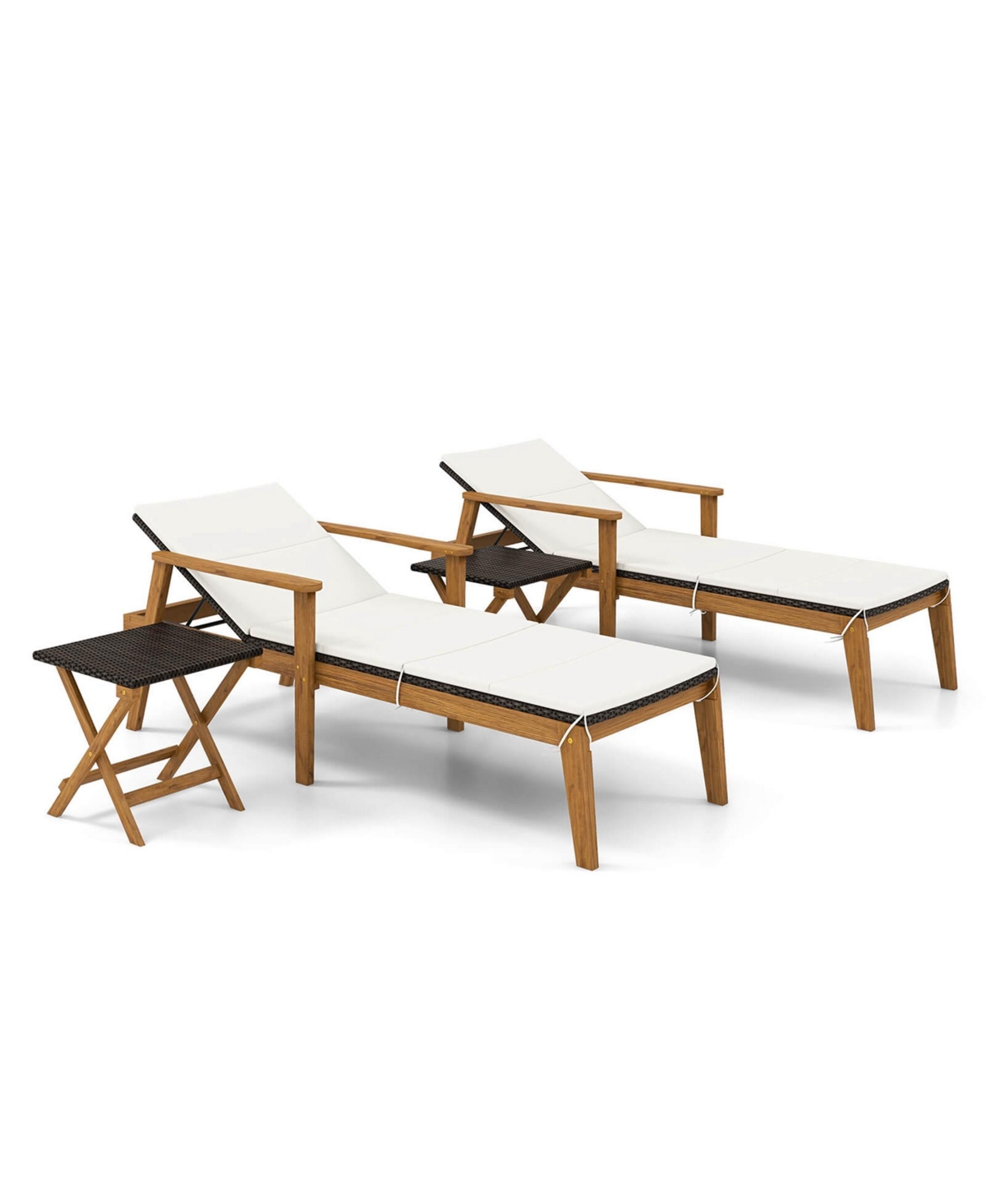 Click here for Gymax Set Of 4 Outdoor Chaise Lounge Chair Set w/... prices