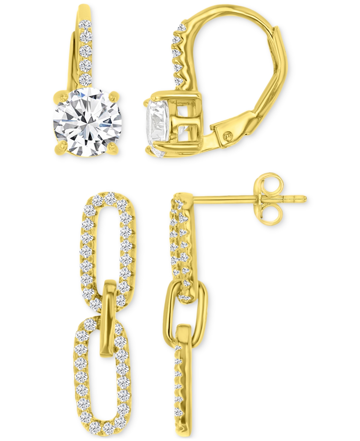 Click here for 2-Pc. Set Cubic Zirconia Leverback & Pave Triple L... prices