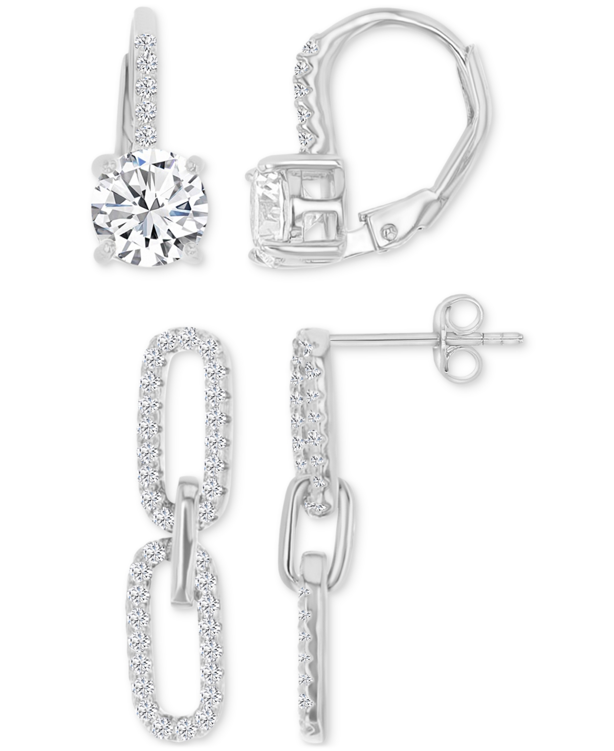 Click here for 2-Pc. Set Cubic Zirconia Leverback & Pave Triple L... prices