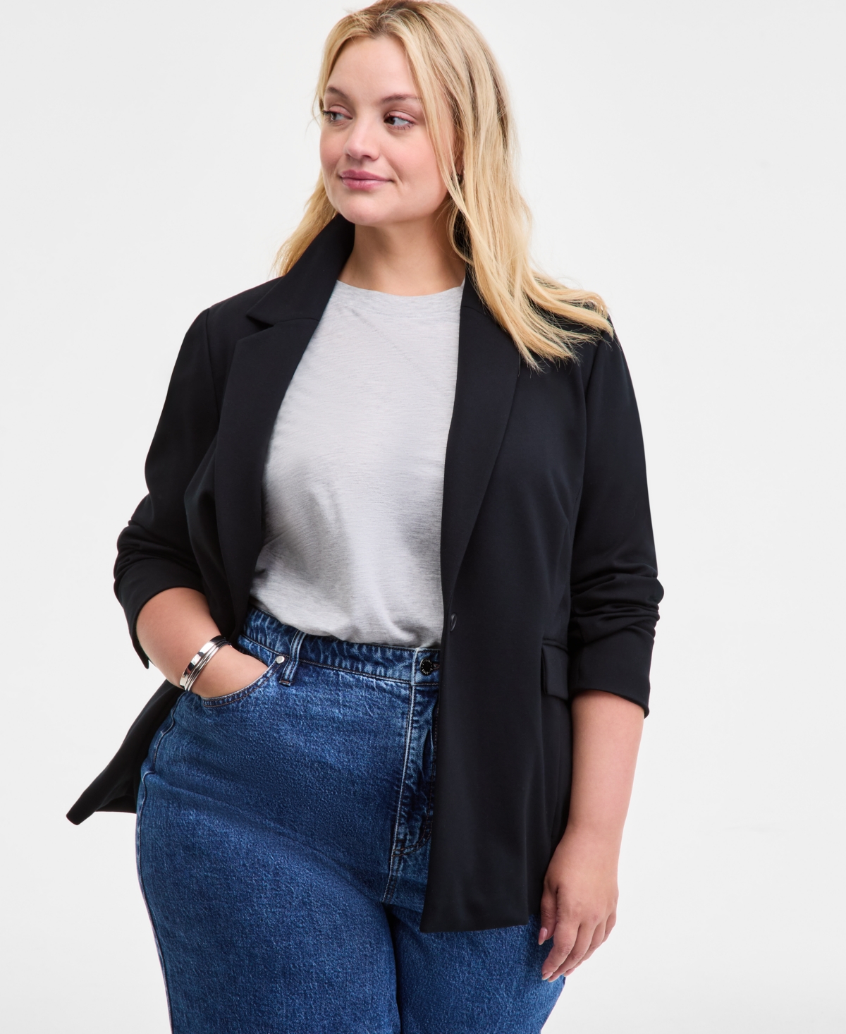 Click here for On 34th Trendy Plus Size Longline Ponte-Knit Blaze... prices