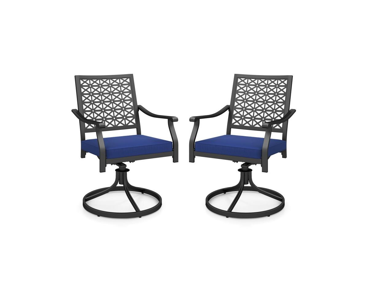 Click here for 2 Pieces Outdoor Swivel Chairs Patio Dining Chairs... prices