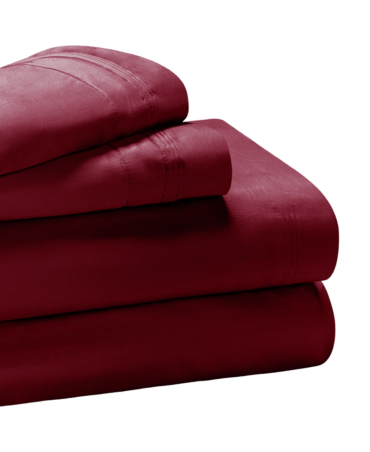 Superior Egyptian Cotton 650 Thread Count Solid Deep Pocket Sheet Set  Twin Xl - Burgundy