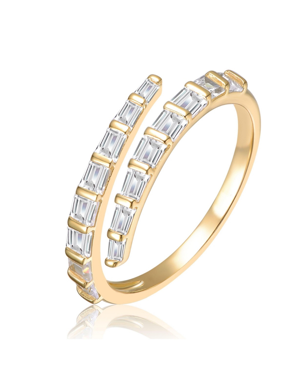 Click here for 14K Gold Plated with Clear Cubic Zirconia Bypass R... prices
