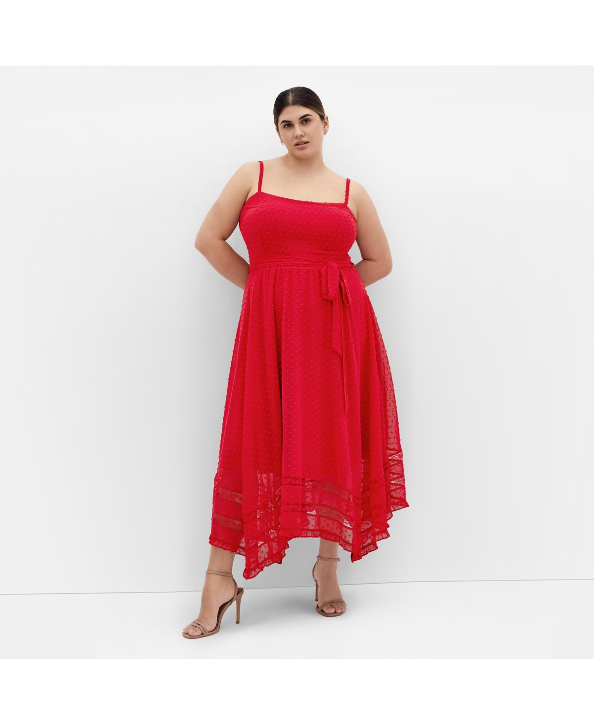 Click here for City Chic Plus Size Flirty Nature Dress - Red prices