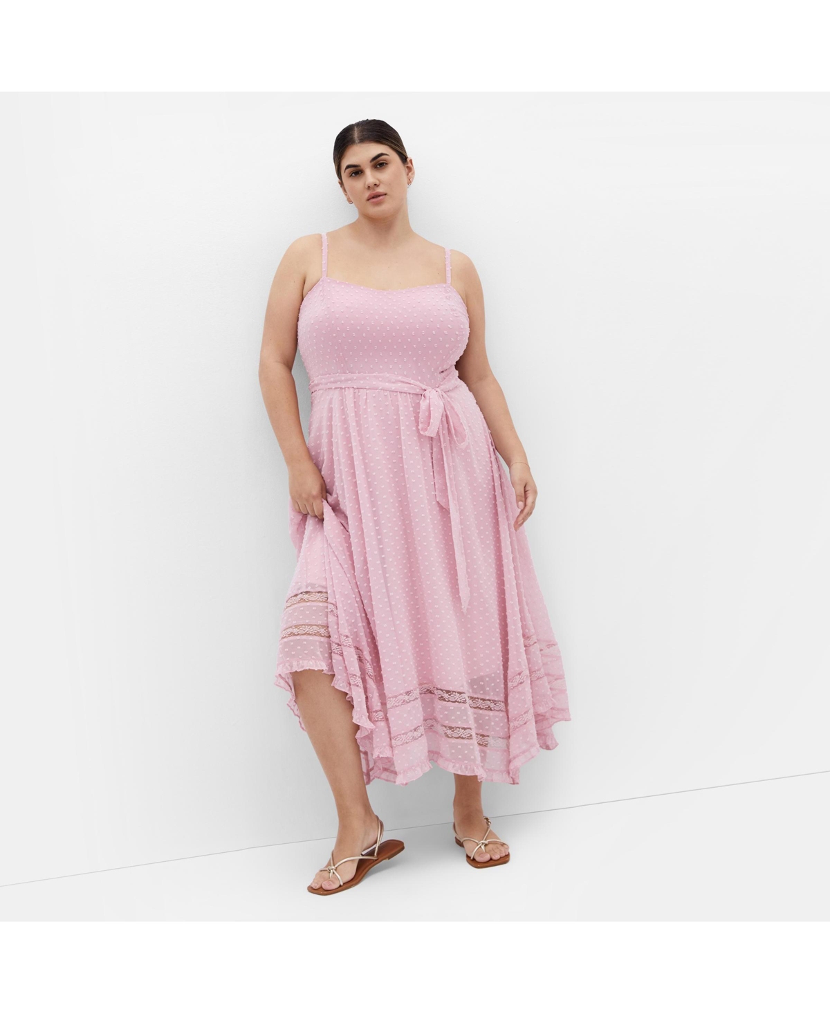 Click here for City Chic Plus Size Flirty Nature Dress - Pink prices