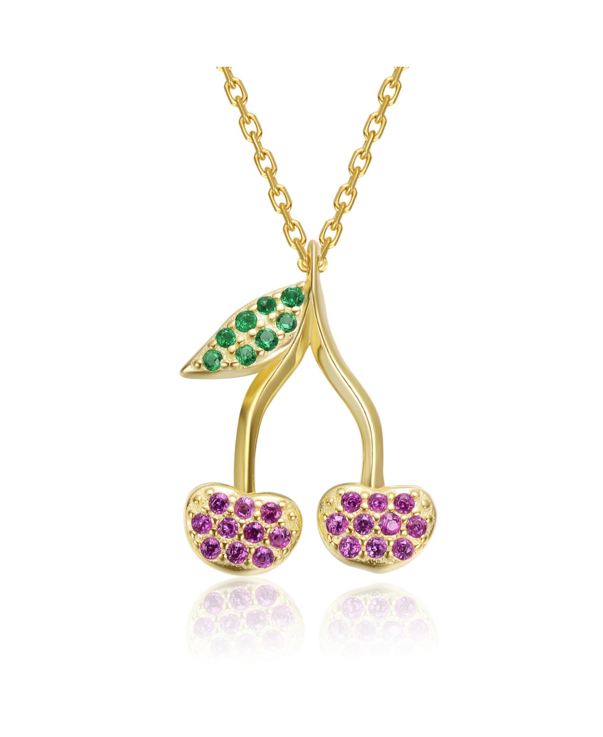 Click here for 14K Gold Plated with Pink and Green Cubic Zirconia... prices