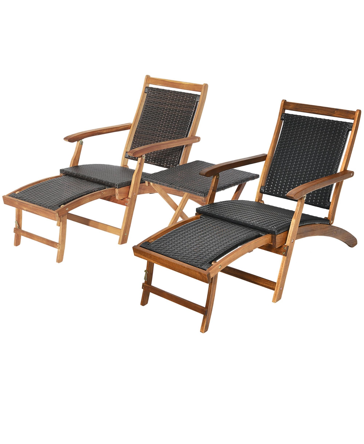 Click here for Gymax Patio Lounge Chair Set of 3 w/ Side Table Qu... prices