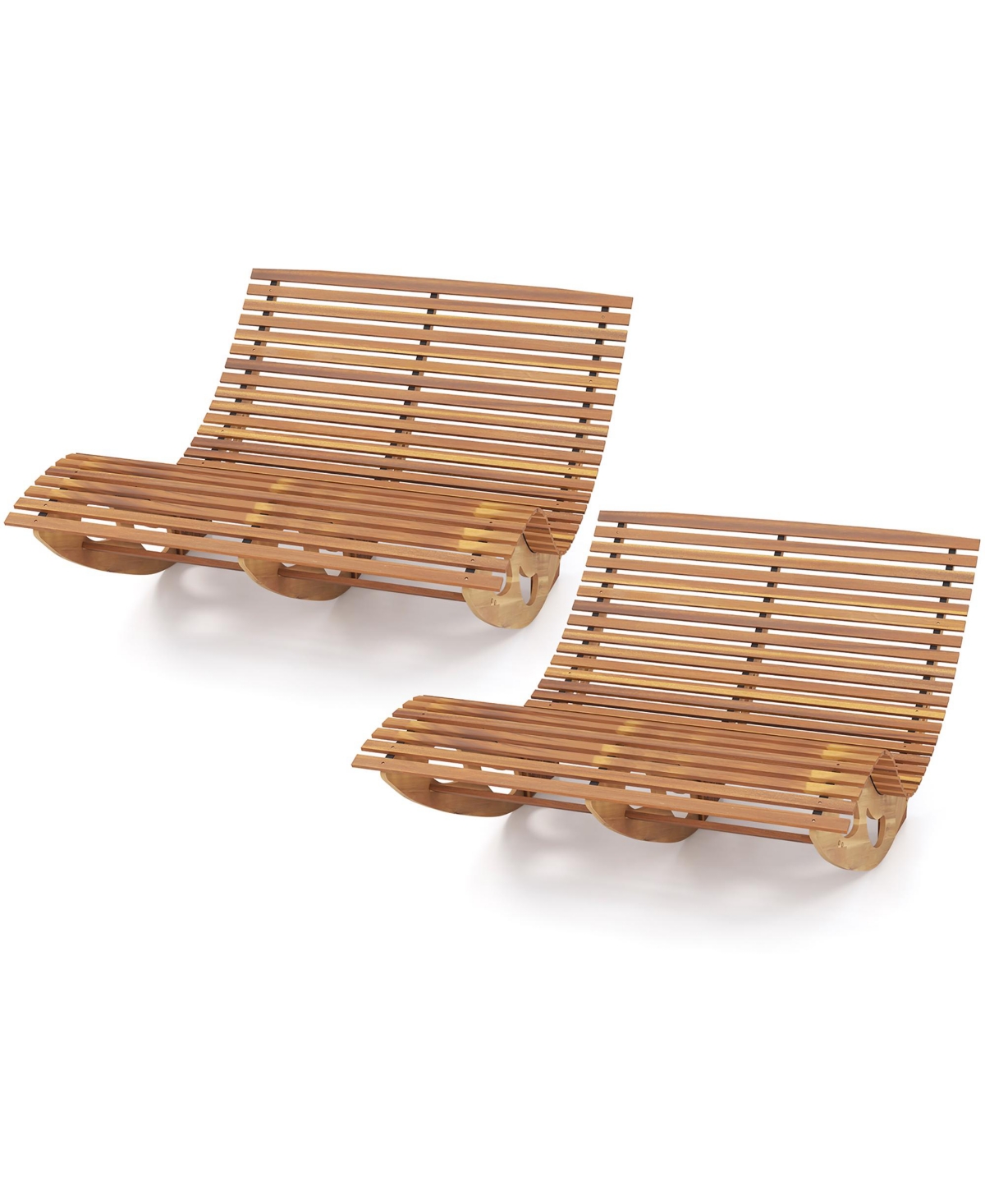 Click here for Gymax 2PCS Outdoor Double Chaise Lounge for 2 w/ H... prices
