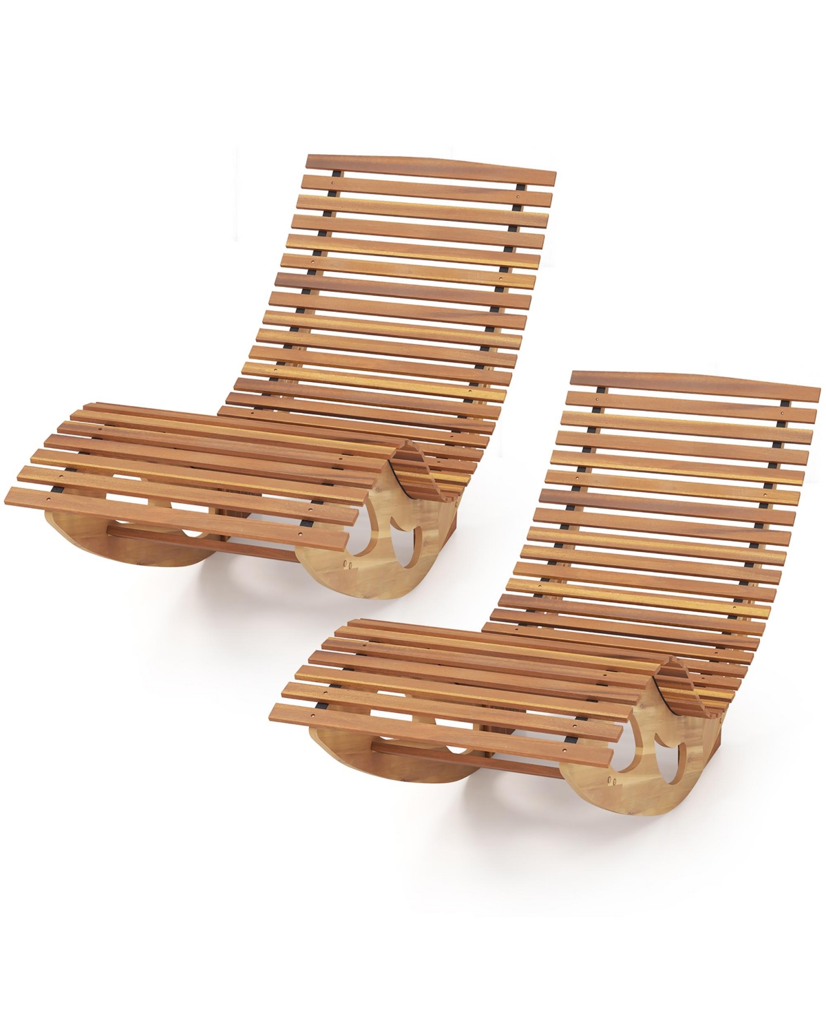 Click here for Gymax 2PCS Outdoor Chaise Lounge w/ High Back Slat... prices