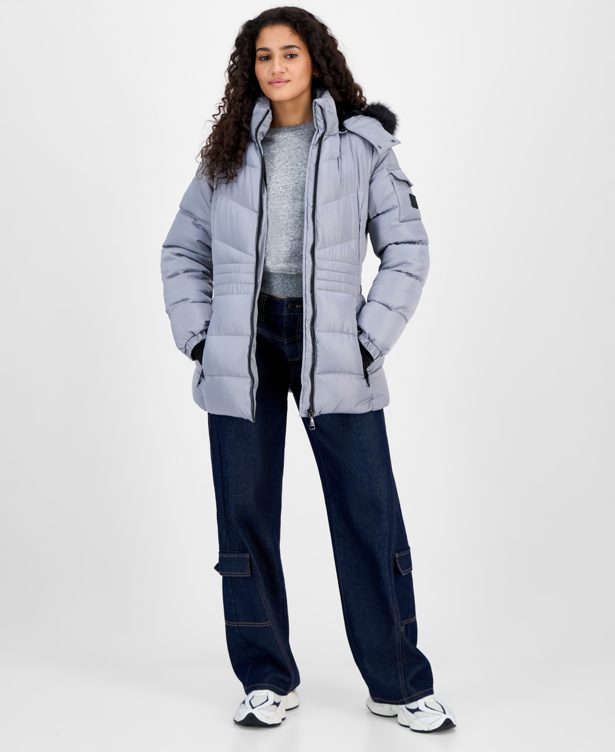 Click here for Steve Madden Womens Hooded Zip-Front Puffer Coat -... prices