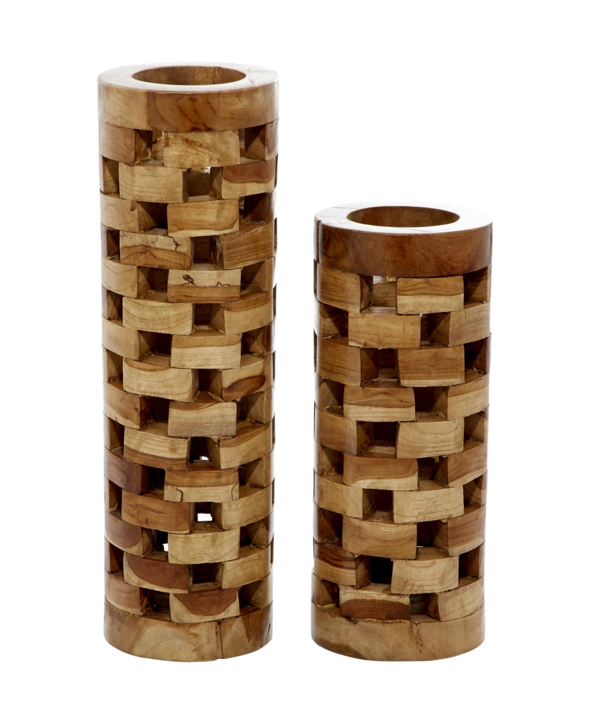 Click here for Rosemary Lane Teak Wood Contemporary Vase  Set of... prices