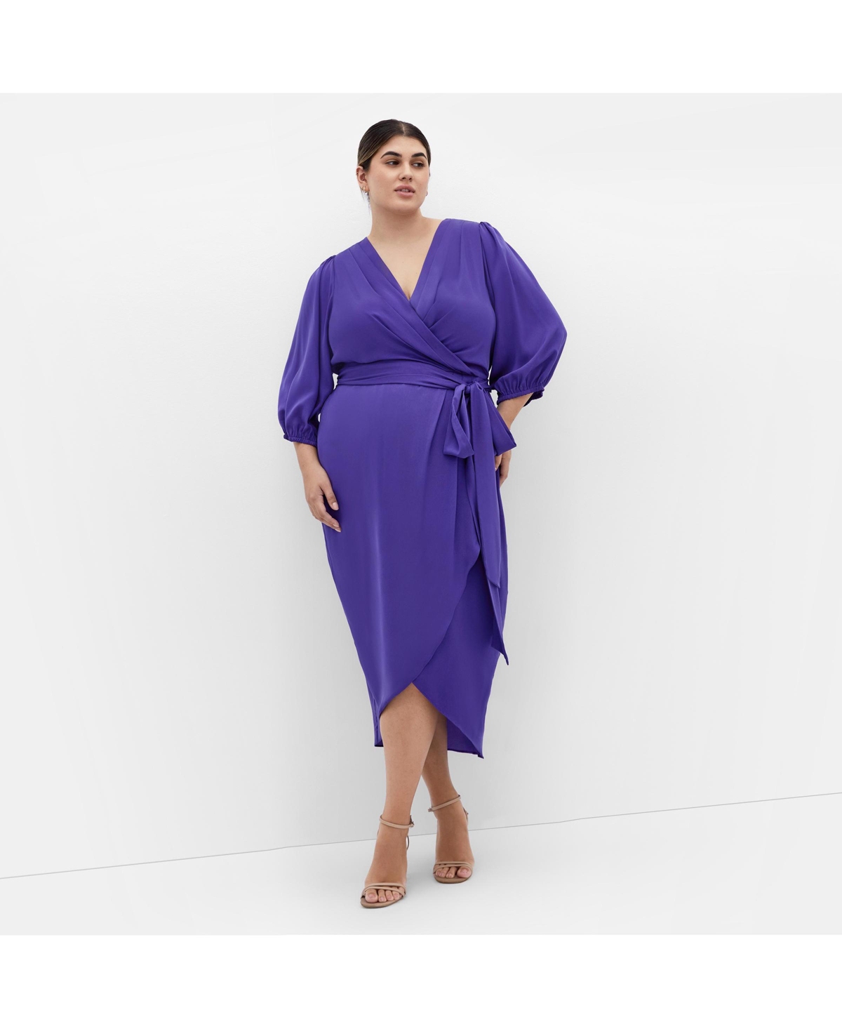 Click here for City Chic Plus Size Opulent Elbow Sleeve Dress - V... prices