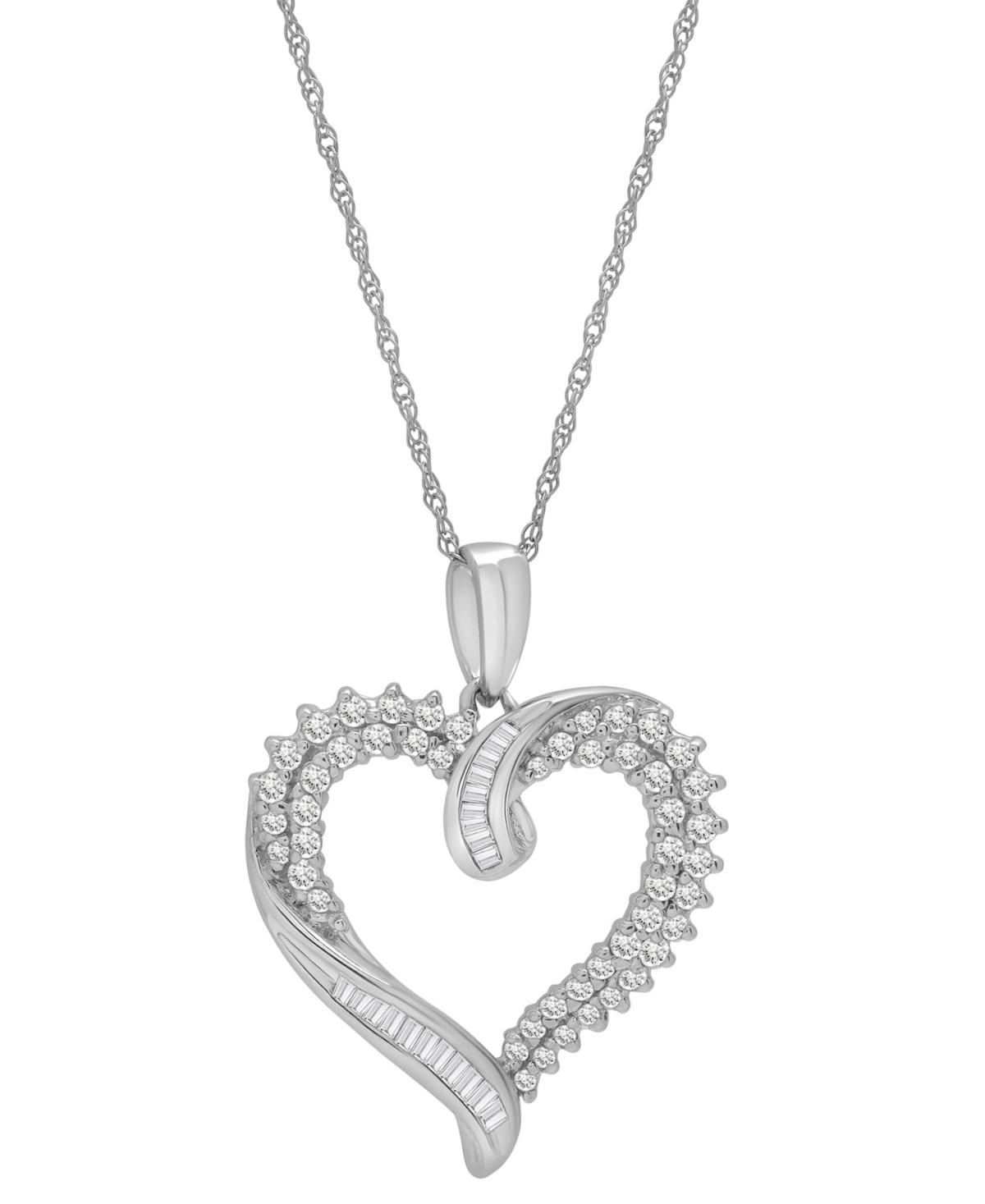 Click here for Diamond Twist Heart 18 Pendant Necklace (1/2 ct. t... prices