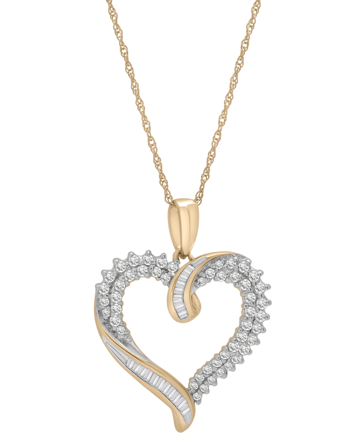 Click here for Diamond Twist Heart 18 Pendant Necklace (1/2 ct. t... prices
