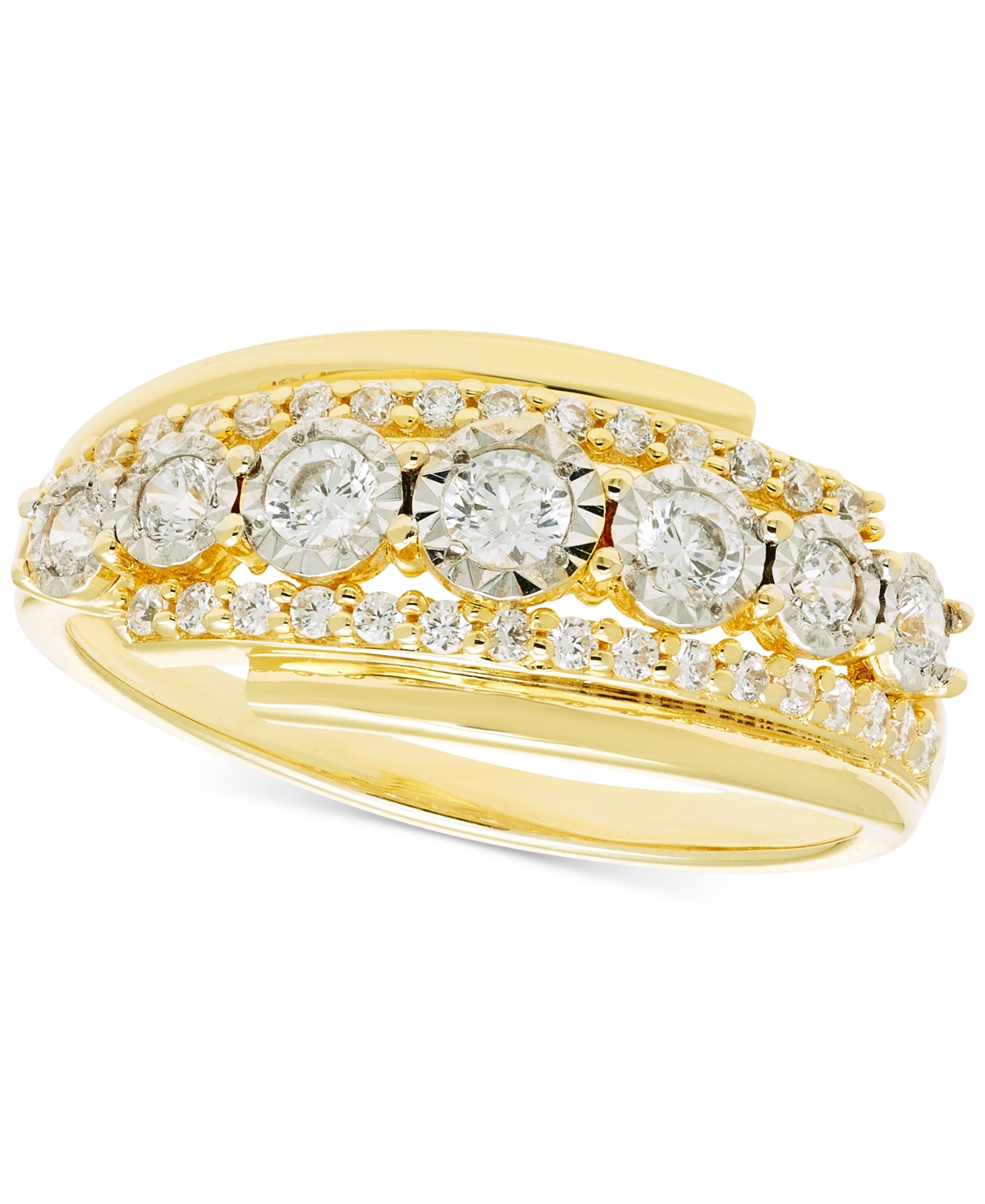 Click here for Diamond Three Row Ring (1/2 ct. t.w.) in 14k Gold... prices