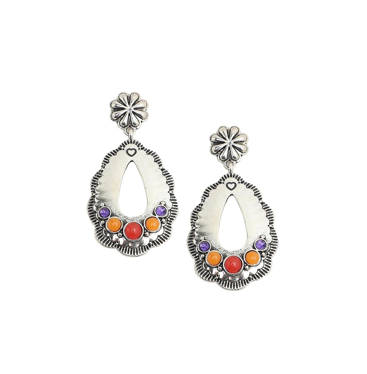 Click here for Sohi Womens Floral Drop Earrings - White prices