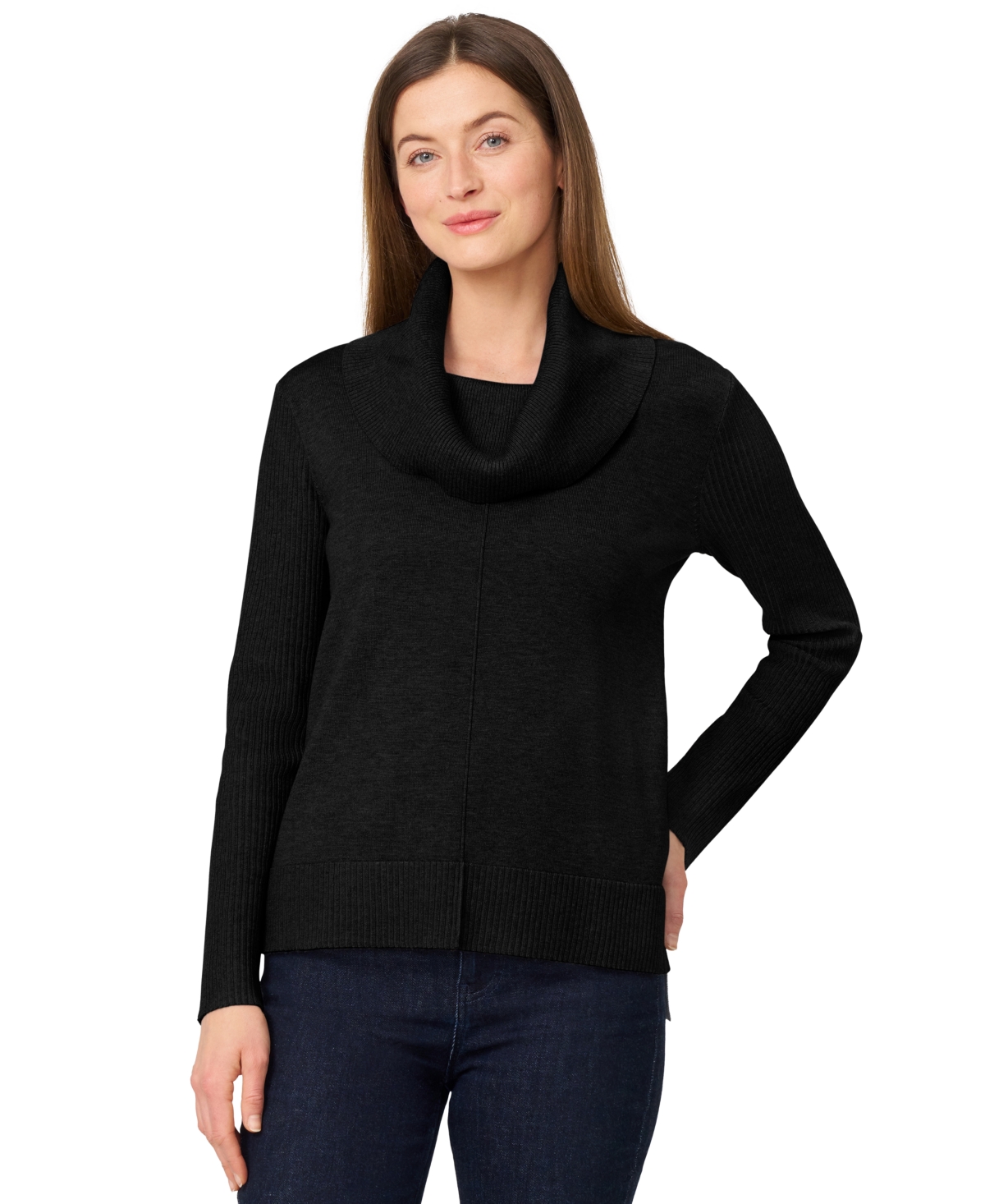 Click here for Melissa Paige Womens Ribbed Stitch Cowl-Neck Sweat... prices