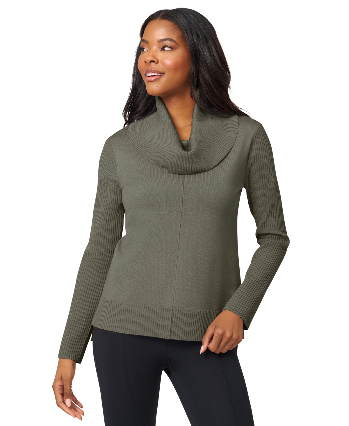 Click here for Melissa Paige Womens Ribbed Stitch Cowl-Neck Sweat... prices