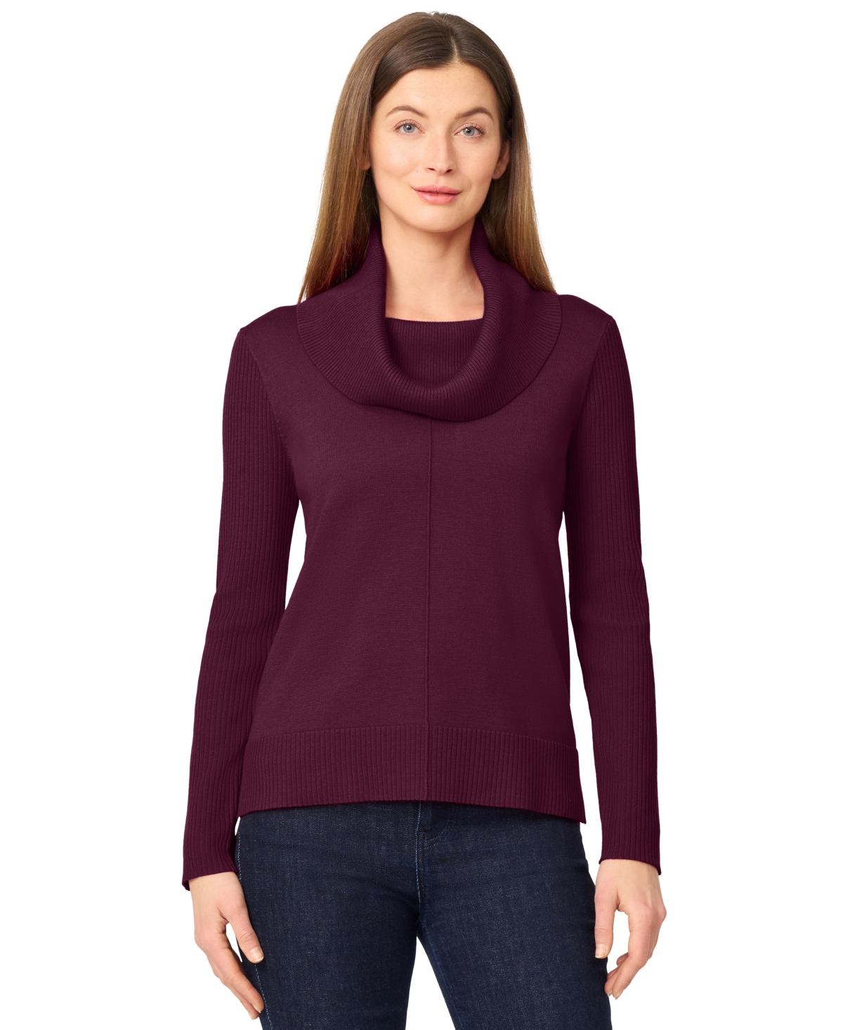 Click here for Melissa Paige Womens Ribbed Stitch Cowl-Neck Sweat... prices