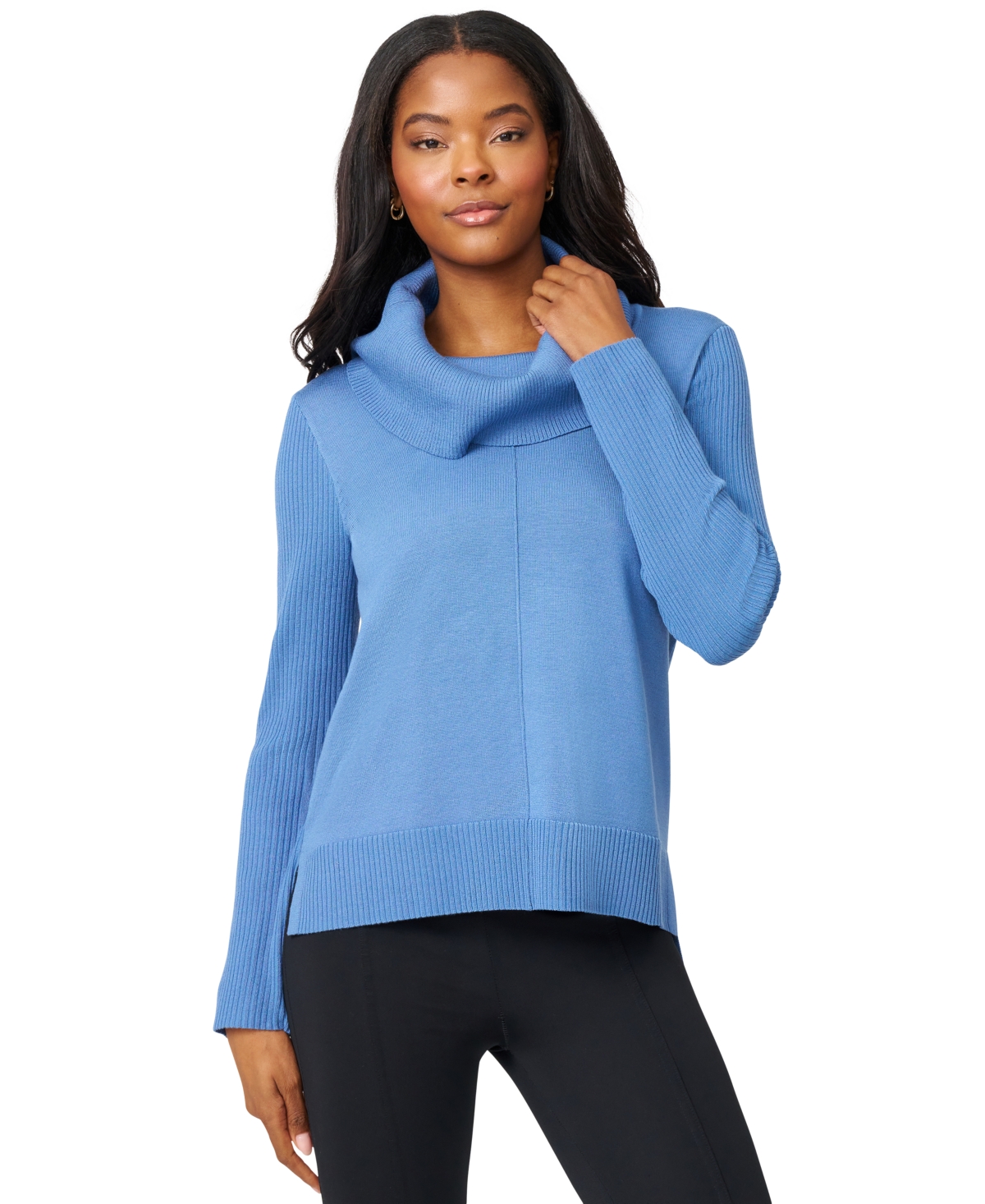 Click here for Melissa Paige Womens Ribbed Stitch Cowl-Neck Sweat... prices