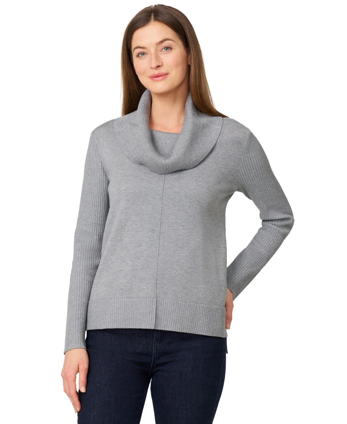Click here for Melissa Paige Womens Ribbed Stitch Cowl-Neck Sweat... prices