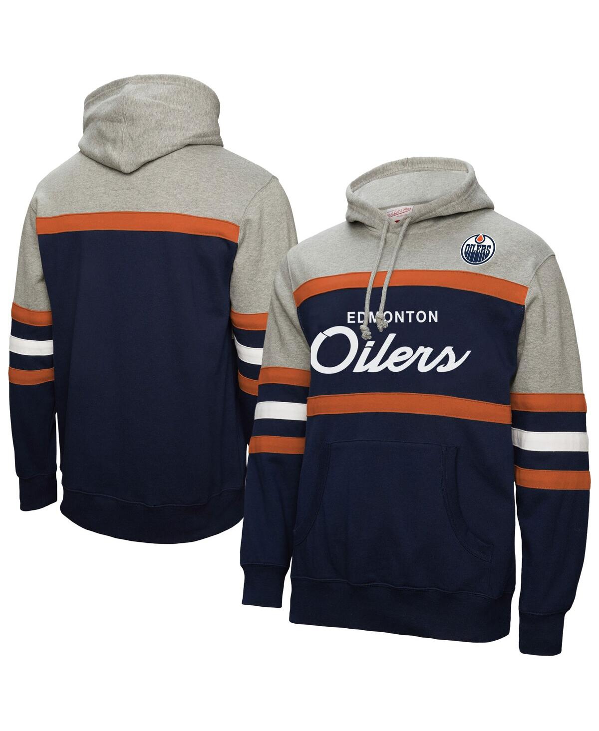 Click here for Mitchell & Ness Mens Navy/Gray Edmonton Oilers Hea... prices